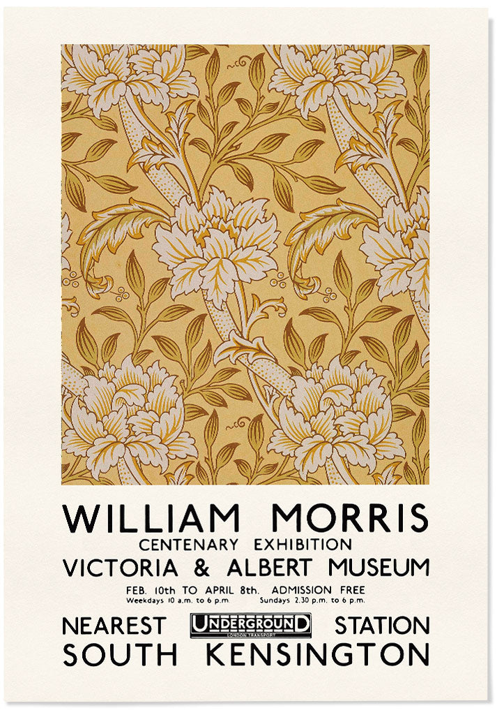William Morris Exhibition Poster V&A | Hammersmith Floral Illustration ...