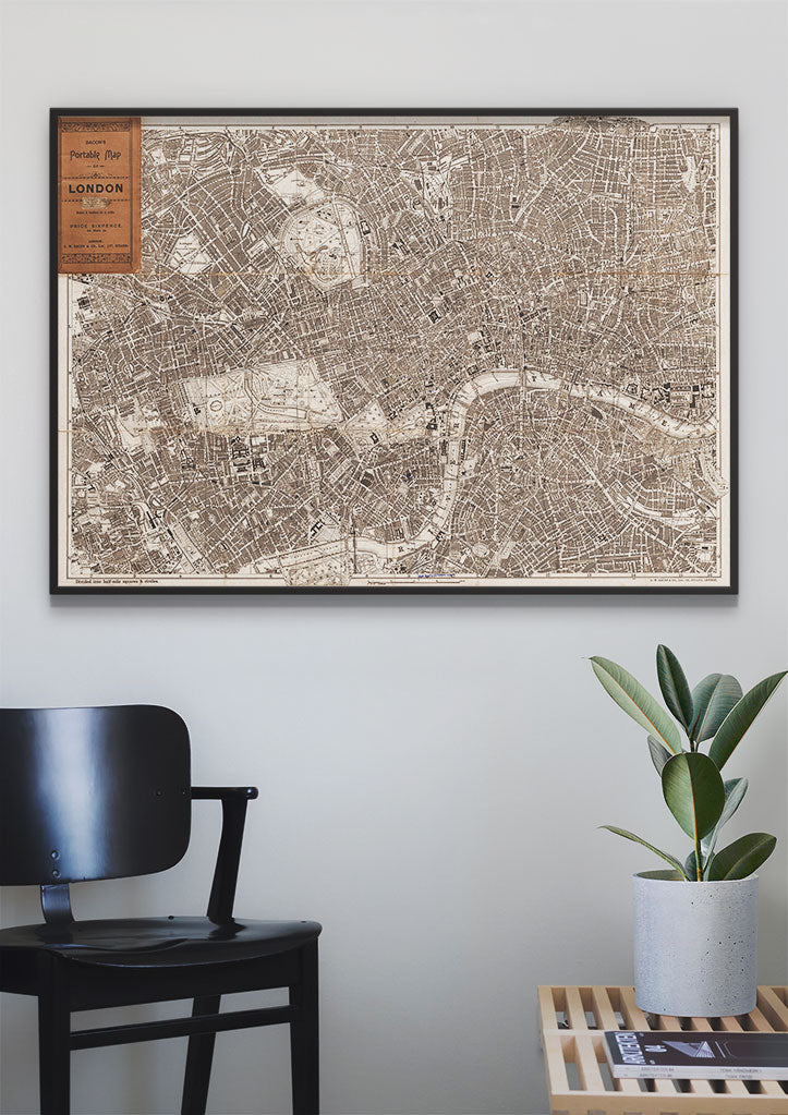 Bacon's Portable Map 1899 Reproduction | Vintage History Maps – Posterist