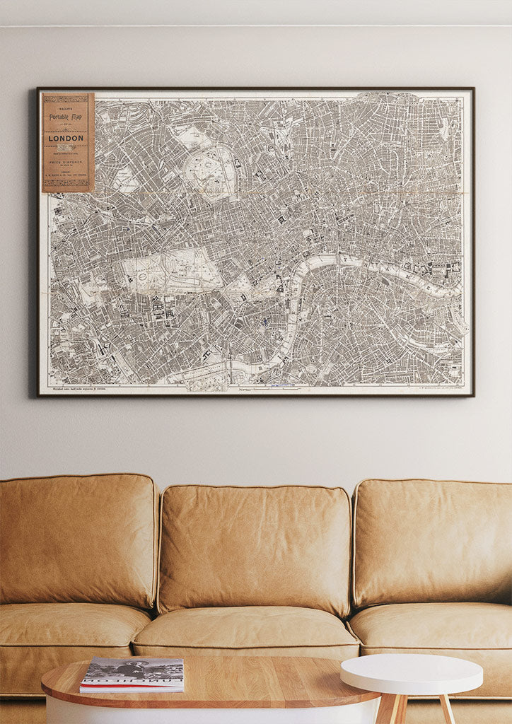 Bacon's Portable Map 1899 Reproduction | Vintage History Maps – Posterist