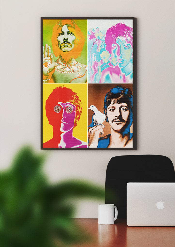 The Beatles Colourful Portrait Art Poster – Posterist