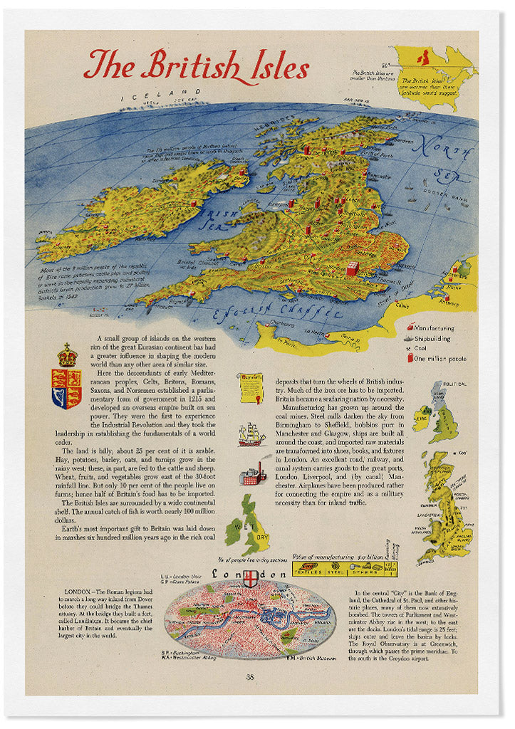 Vintage Map of Great Britain| High Quality Reproductions – Posterist