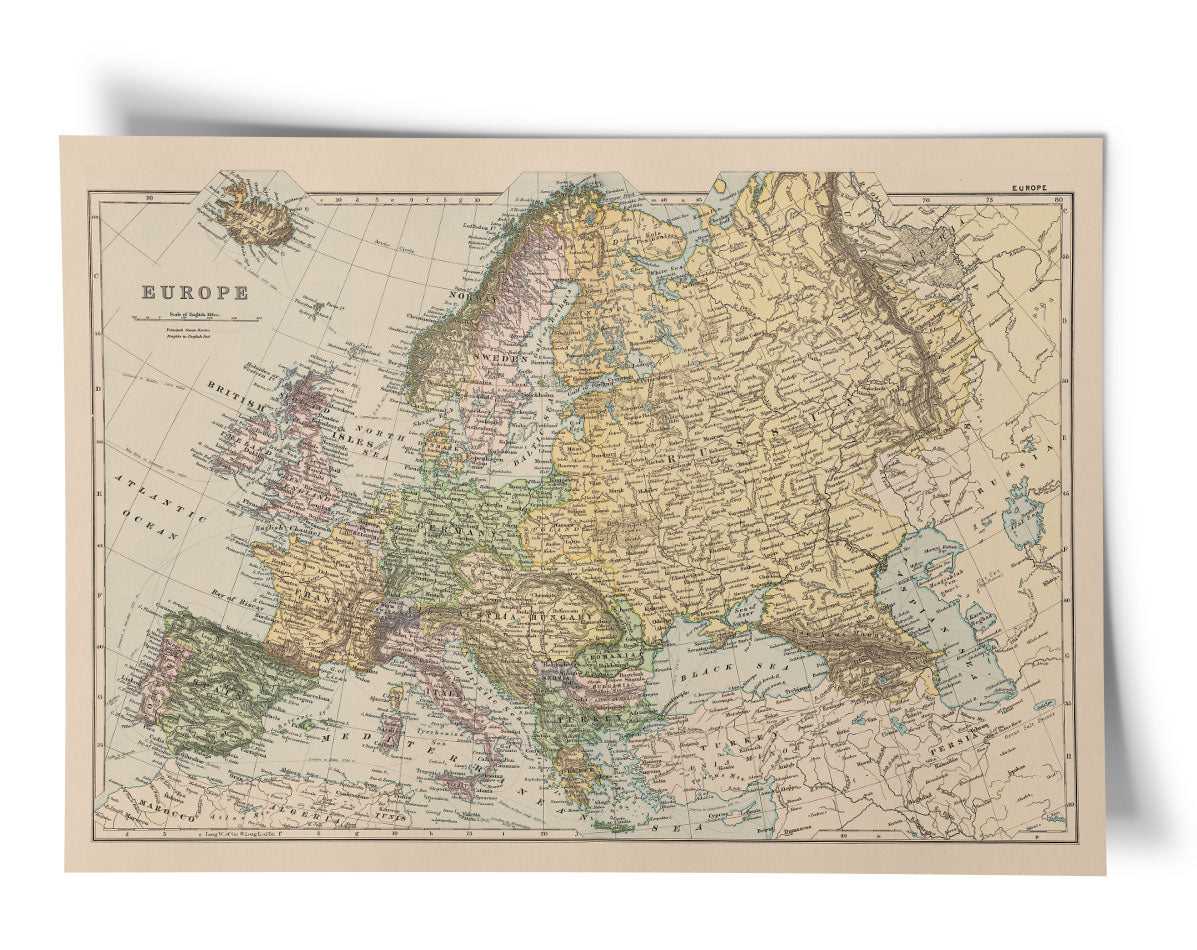 Political Map of Europe 1892 | Vintage History Map Collection – Posterist