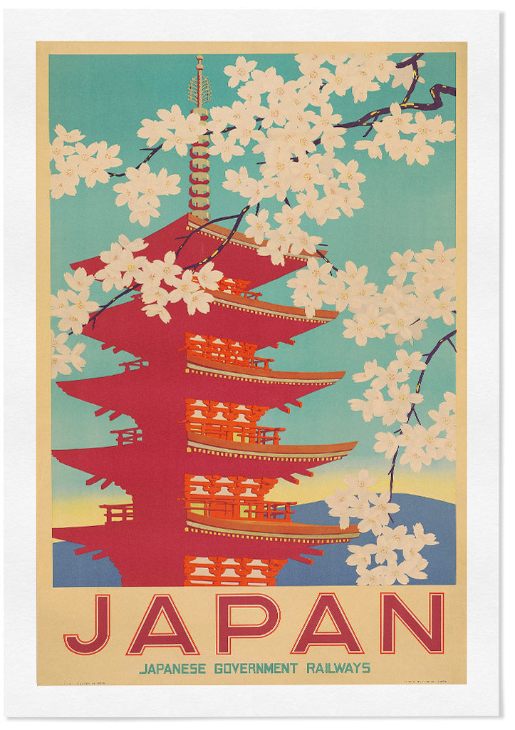 Vintage Japan Travel Poster | Traditional Japanese Building – Posterist
