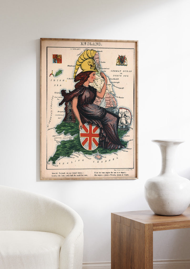 England Pictorial Map from the Victorian Era | Maps of Great Britain ...