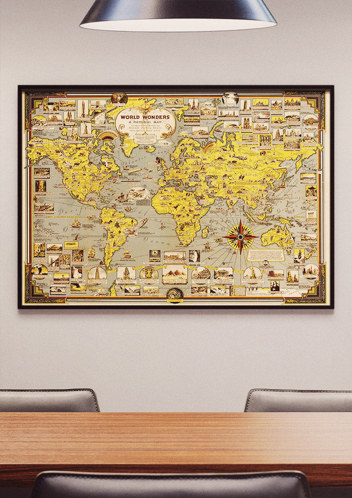Wonders of the World Pictorial Map | High Quality Reproductions – Posterist