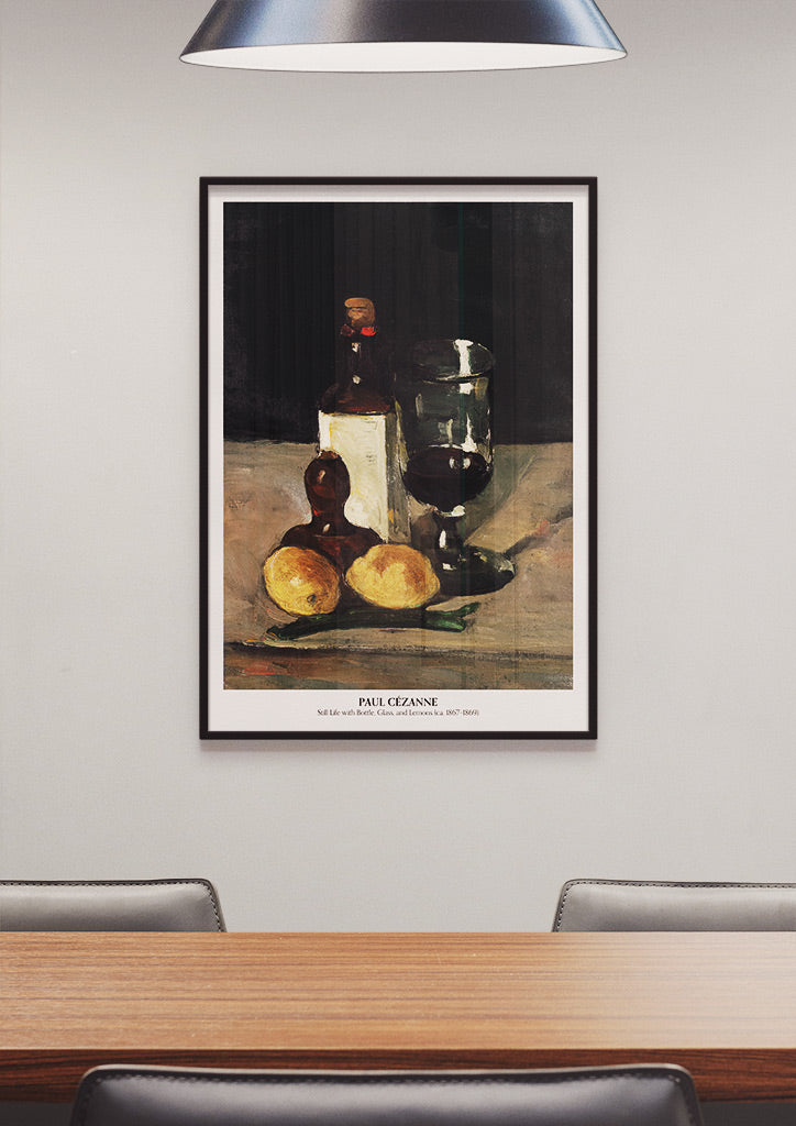Paul Cezanne Art Print - Still Life with Bottle, Glass, and Lemon ...