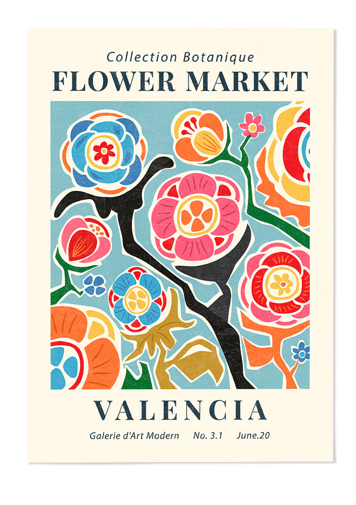 Flower Market Valencia Poster | Floral Art Prints – Posterist