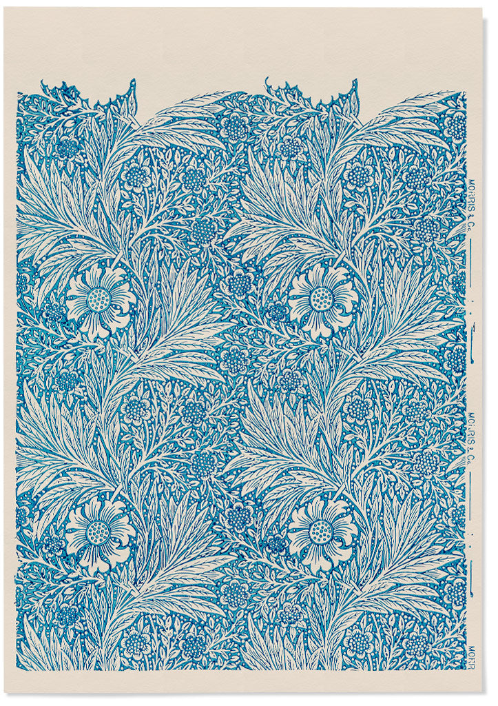 William Morris Blue Marigold Art Print – Posterist